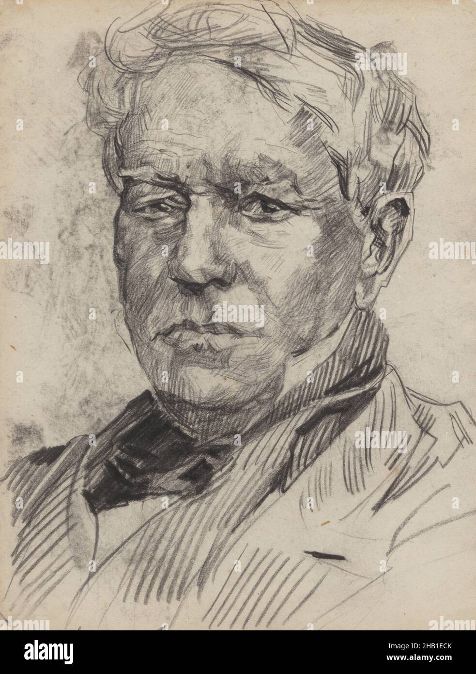 Portrait of a man, James Ensor, circa 1880-1890, drawing, Belgian Art ...