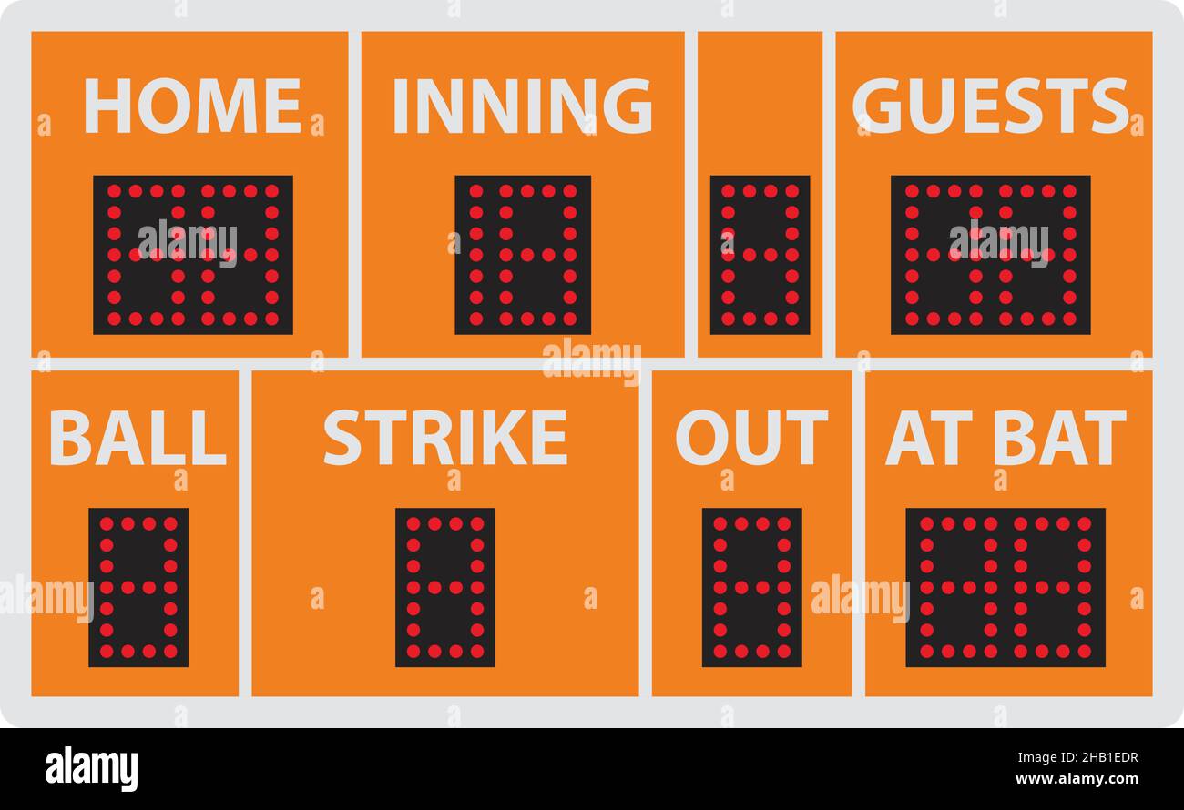 Baseball Scoreboard Icon. Flat Color Design. Vector Illustration Stock ...