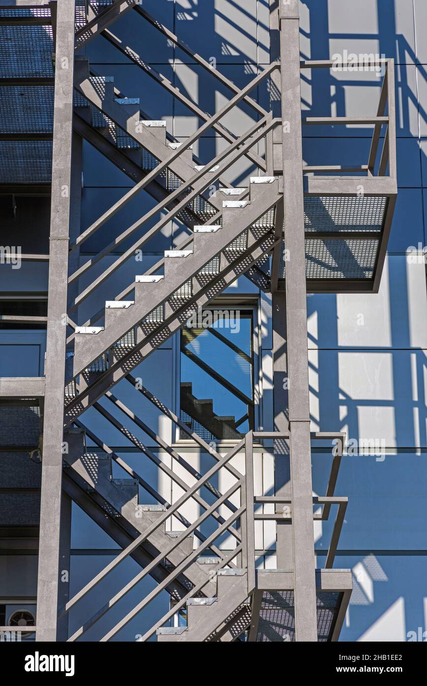 Fire Escape External Steel Metal Stairs Structure at Building Stock ...