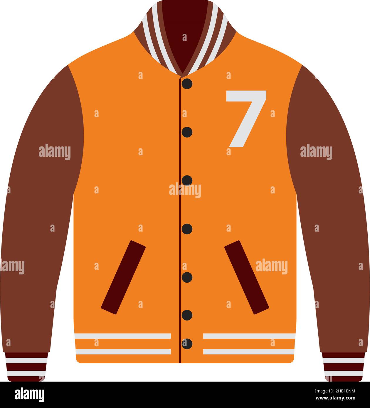 Baseball Jacket Icon. Flat Color Design. Vector Illustration Stock ...