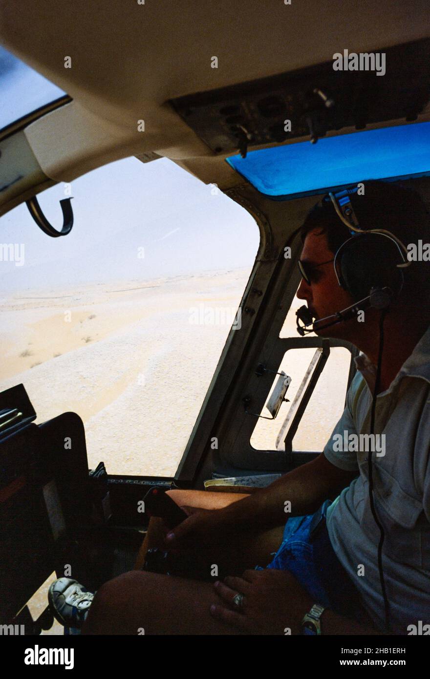 Oil industry Saudi Arabia, helicopter Bell 206 JetRanger 1979 pilot in ...
