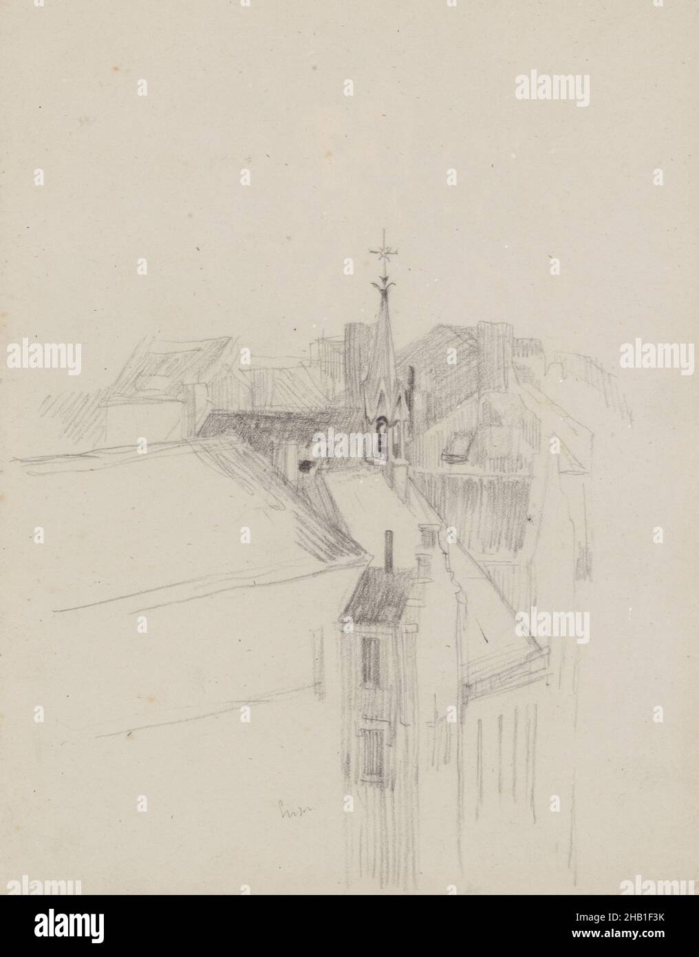 Van Izegemlaan in Ostend, James Ensor, 1880, drawing, between circa ...