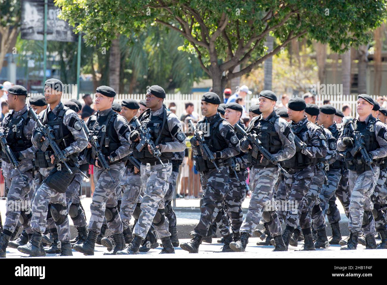 Rio de Janeiro, Brazil - September 7, 2018: Military civic parade ...