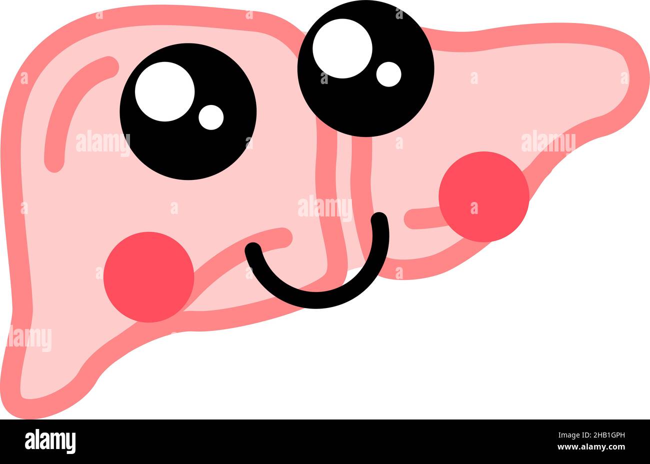 Human liver with cute face, medical icon on white Stock Vector Image ...
