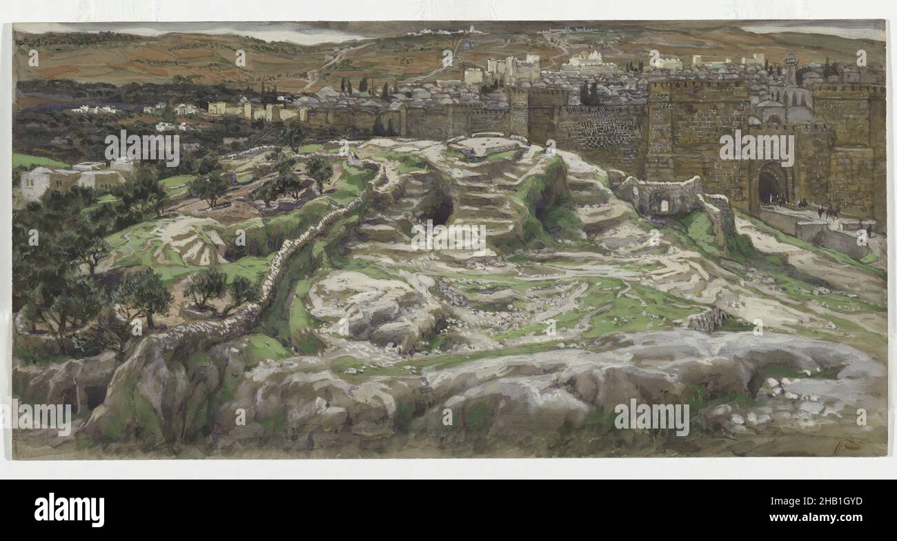 Reconstruction of Golgotha and the Holy Sepulchre, Seen from the Walls ...