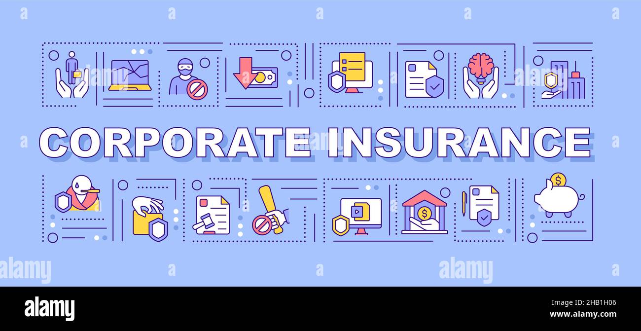 Corporate insurance word concepts purple banner Stock Vector Image ...