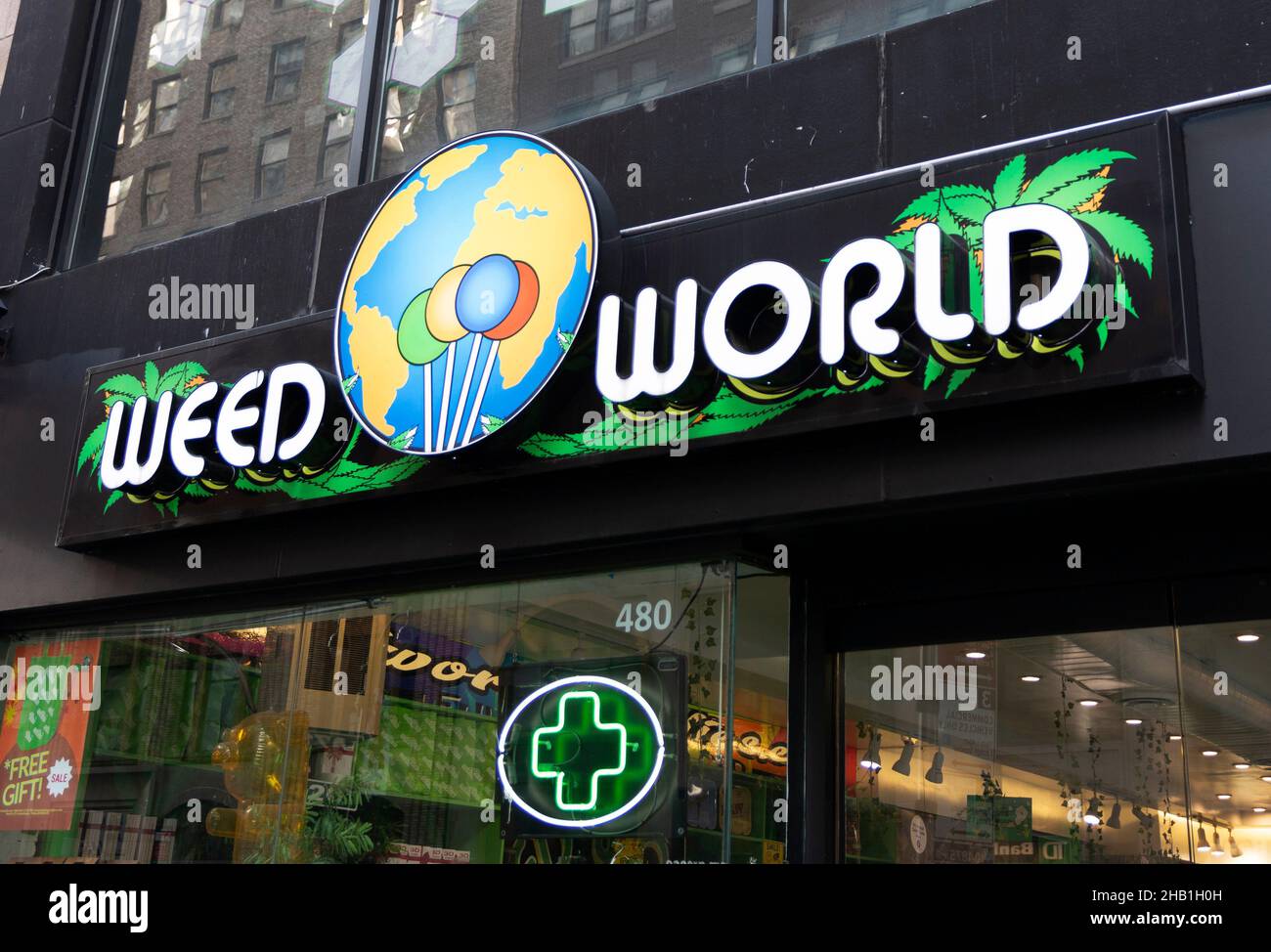 New York City, New York, USA - 21 November 2021: A Weed World store ...