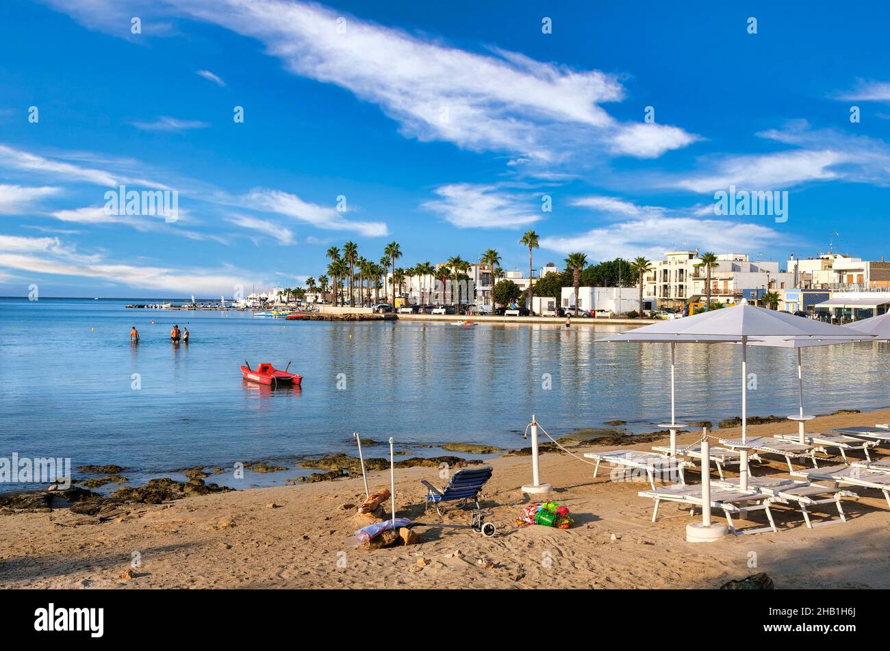 PORTO CESAREO - APULIA: View of the harbour and Beach of Porto Cesareo ...