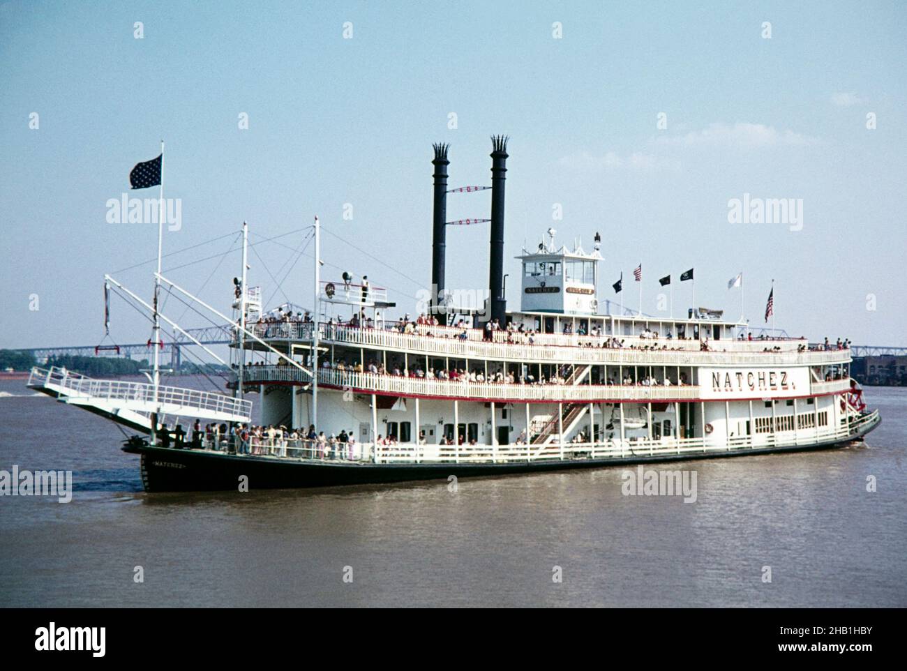 Paddle steamer steamboat ship SS Natchez on Mississippi River, New ...