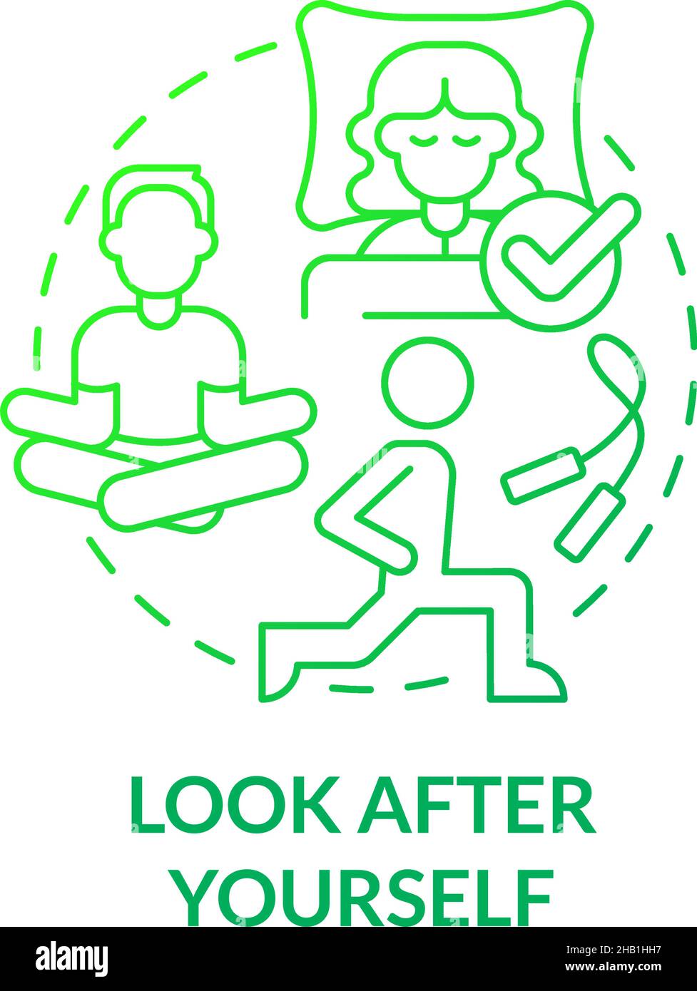 Look after yourself green gradient concept icon Stock Vector Image ...