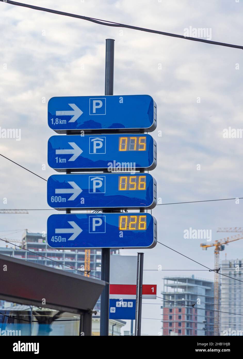 Intelligent Parking Counting System Information Sign Board Stock Photo ...