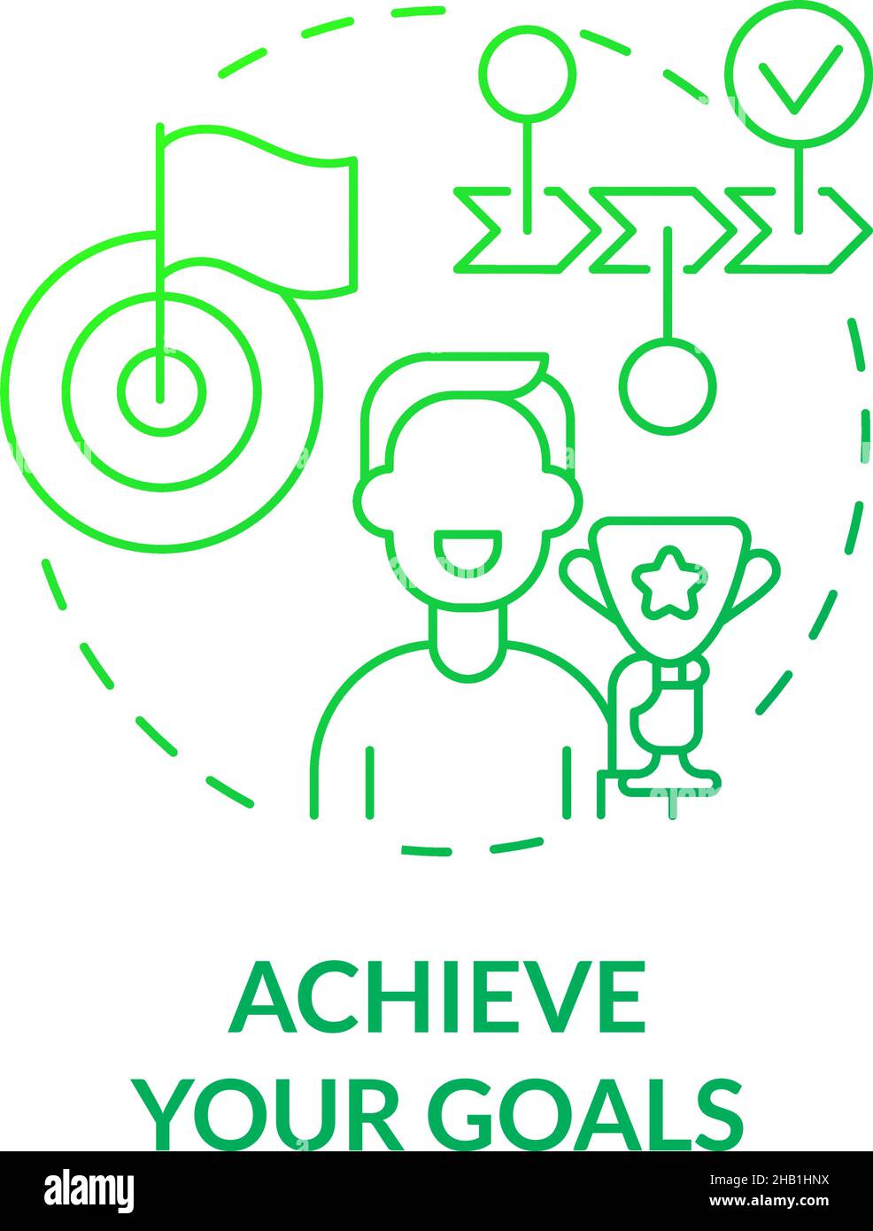 Achieve your goals green gradient concept icon Stock Vector Image & Art ...