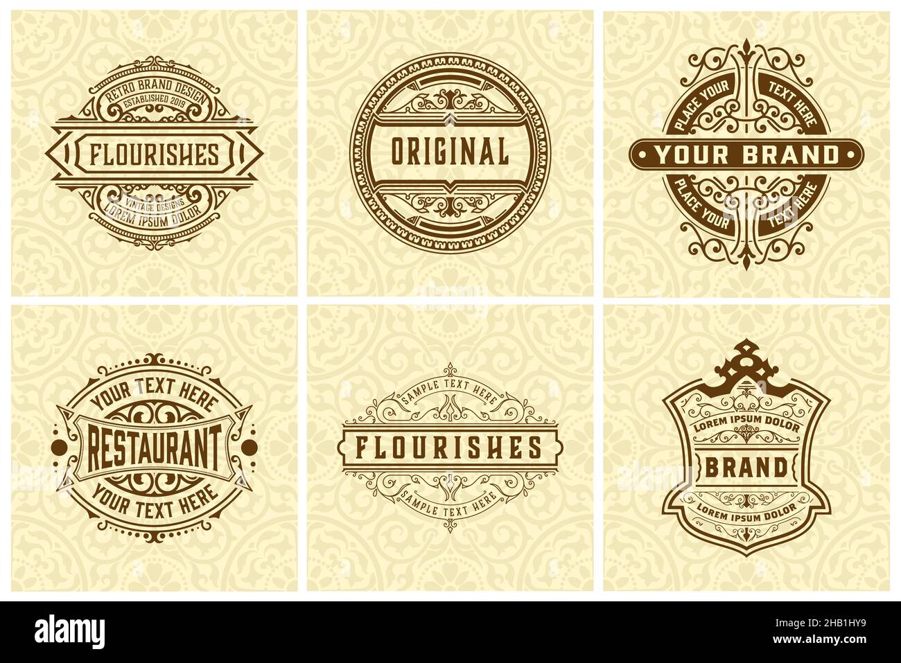 Set of 6 labels. Western style Stock Vector Image & Art - Alamy