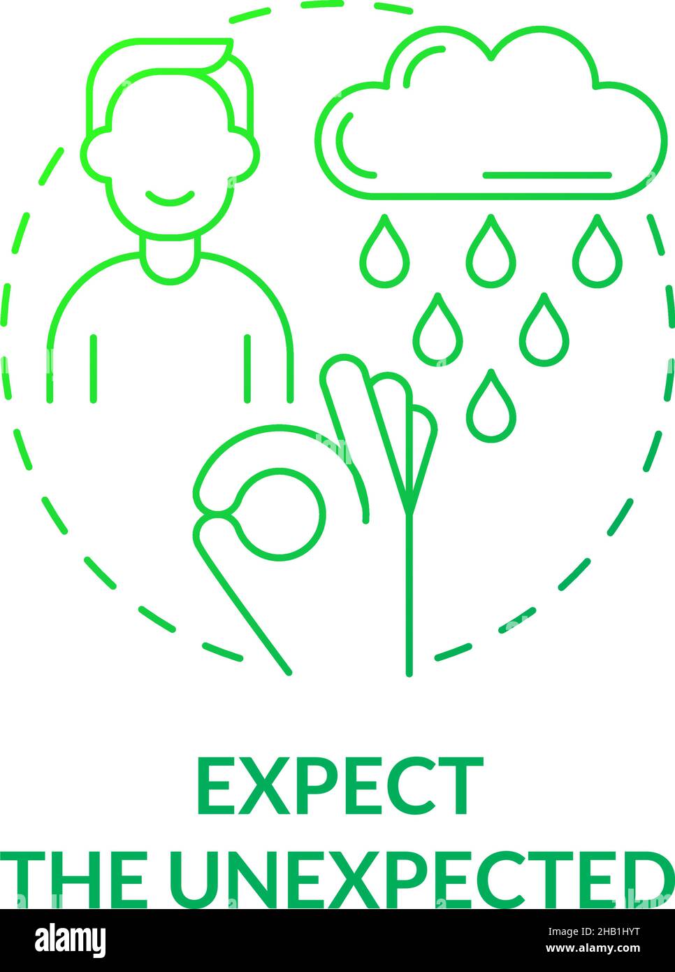 Expect unexpected green gradient concept icon Stock Vector Image & Art ...