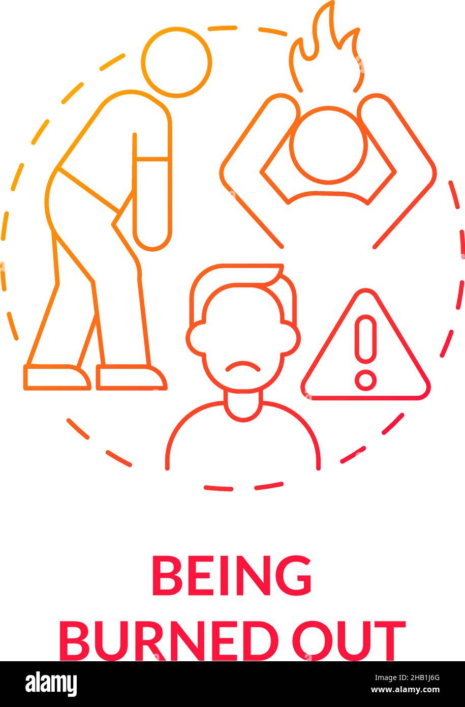 Being burned out imbalance concept icon Stock Vector Image & Art - Alamy