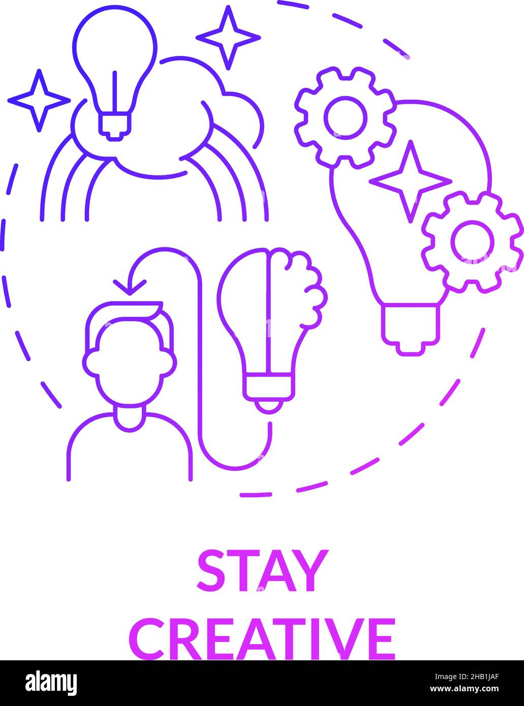 Stay creative purple gradient concept icon Stock Vector Image & Art - Alamy