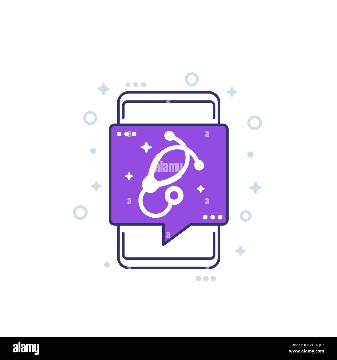 Telemedicine, medical app icon with smart phone Stock Vector Image ...