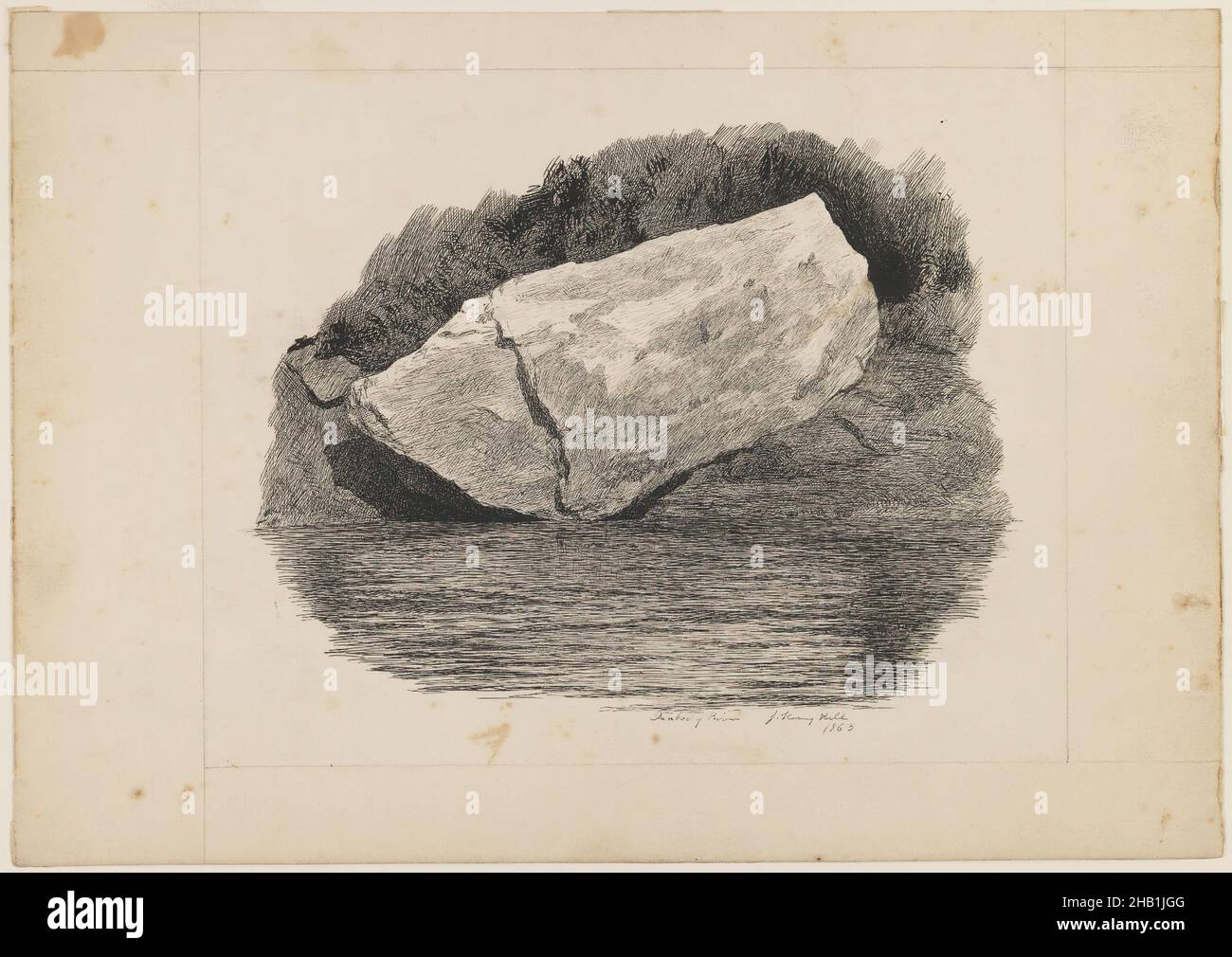 Peabody River, John Henry Hill, American, 1839-1922, Pen and ink on ...