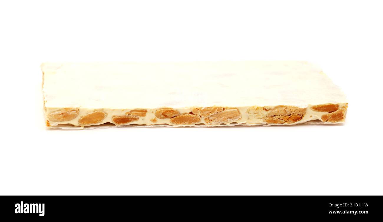 Turron of Alicante, traditional Spanish Christmas confection, isolated ...