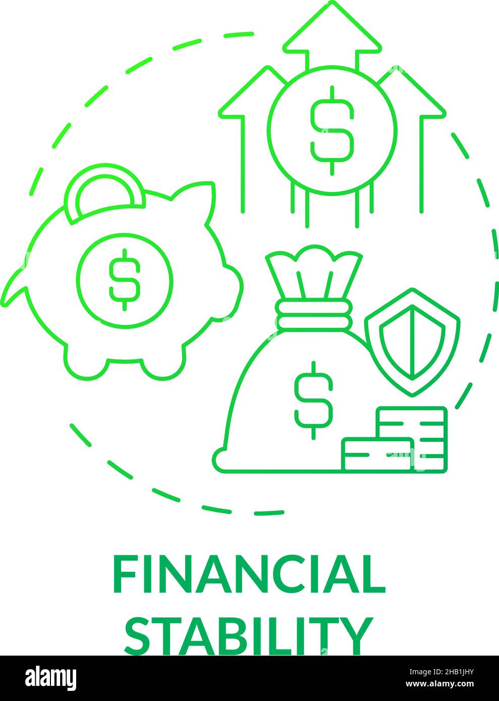 Financial stability green gradient concept icon Stock Vector Image ...