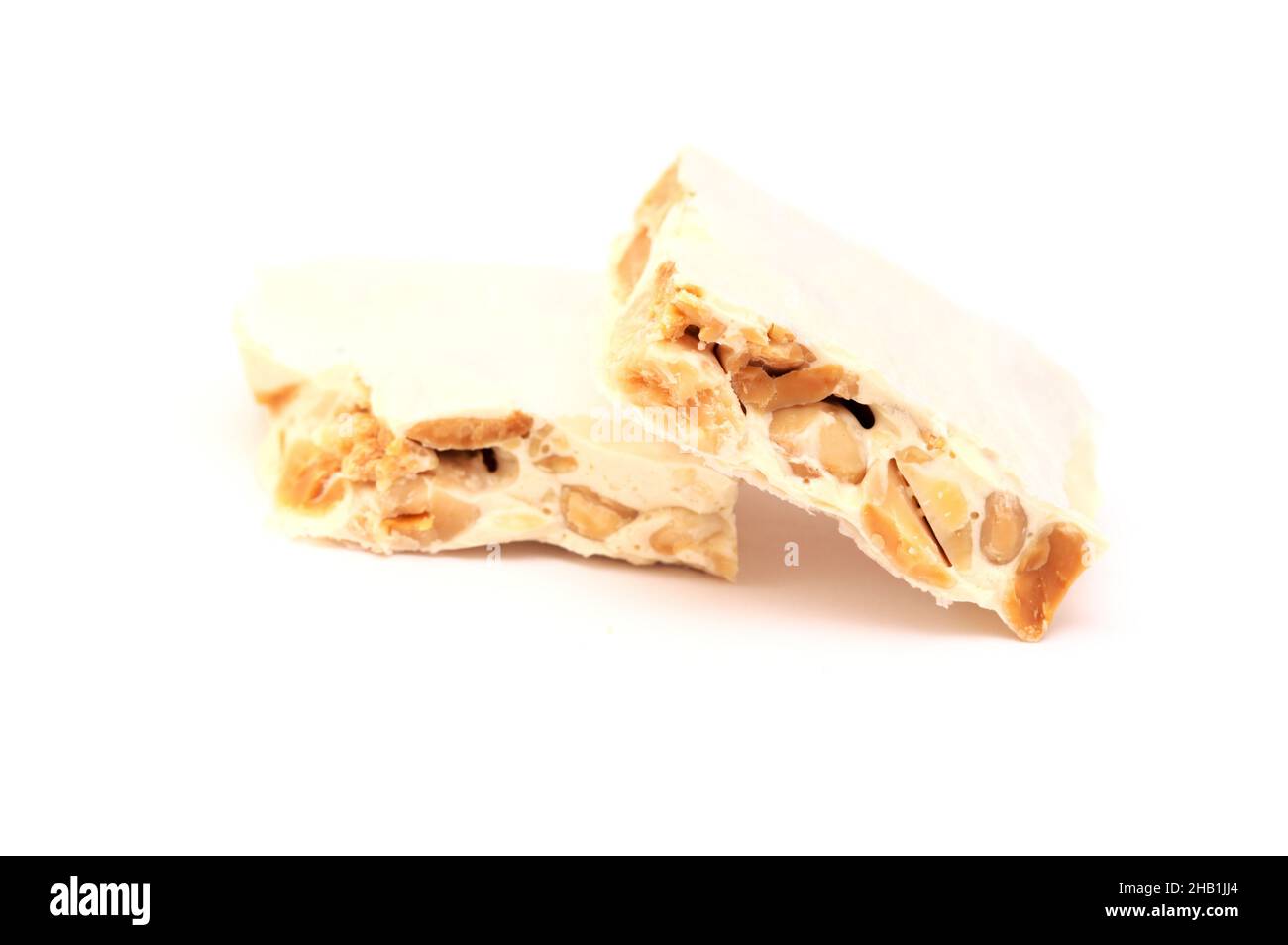 Turron of Alicante, traditional Spanish Christmas confection, isolated ...