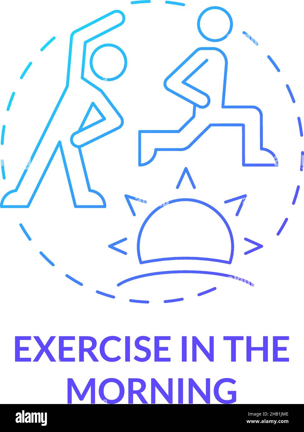 Exercise in morning blue gradient concept icon Stock Vector Image & Art ...