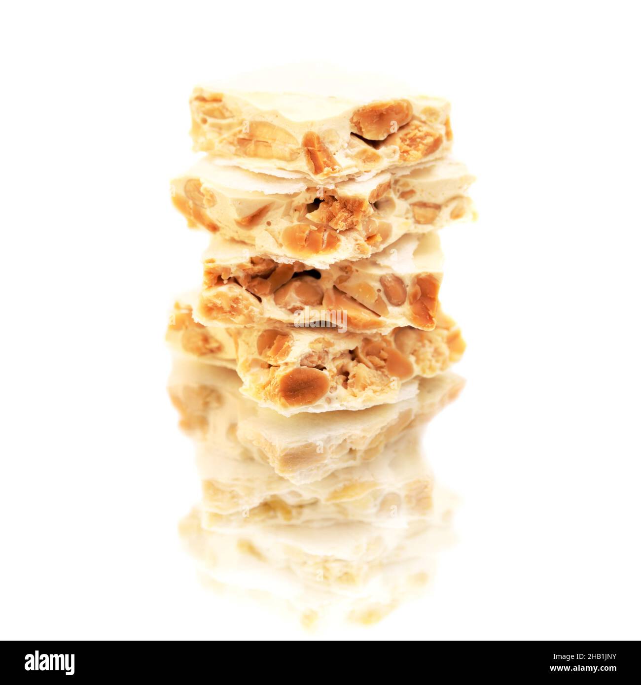 Turron of Alicante, traditional Spanish Christmas confection, isolated ...