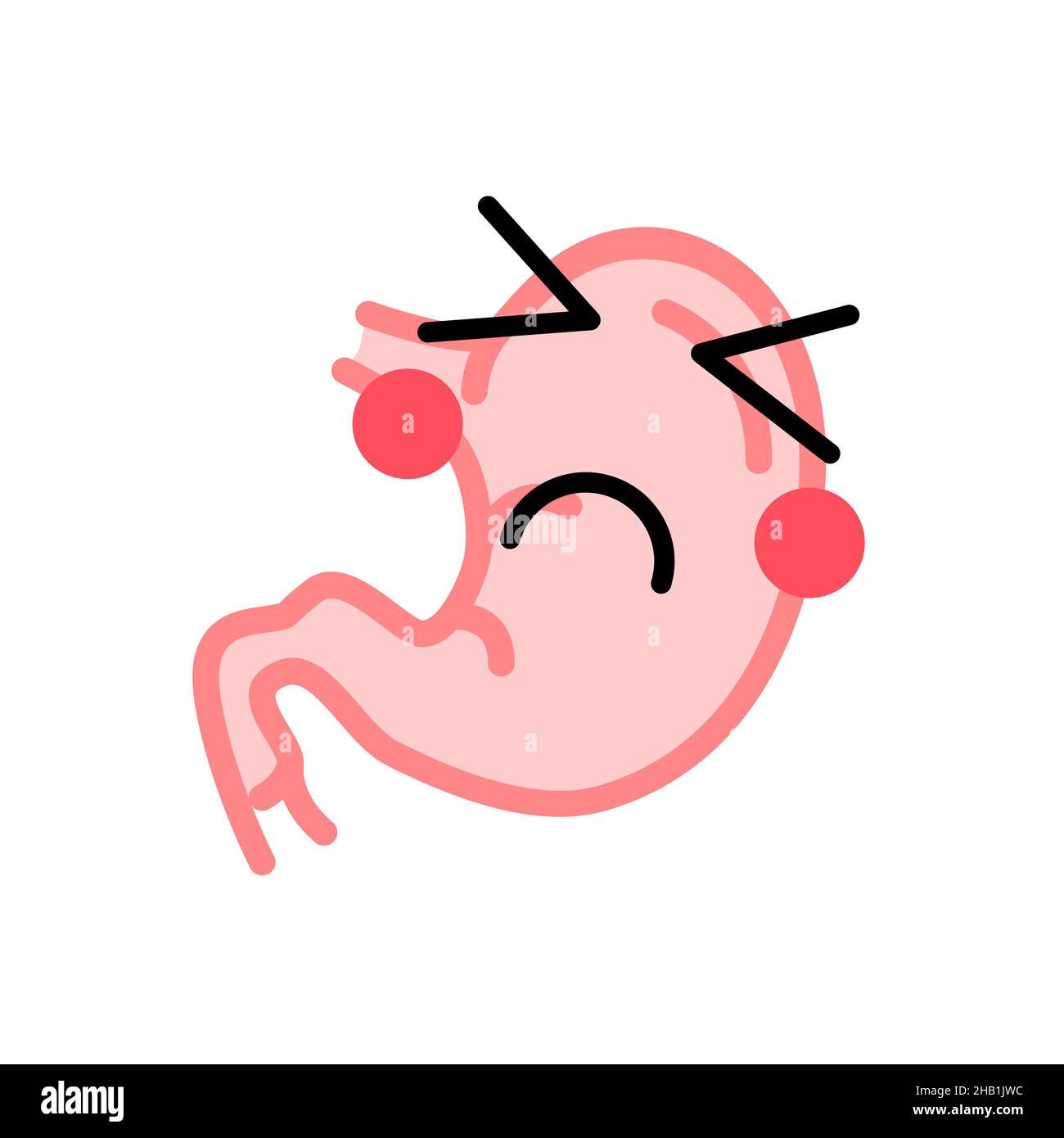 Stomach ache icon cartoon hi-res stock photography and images - Alamy