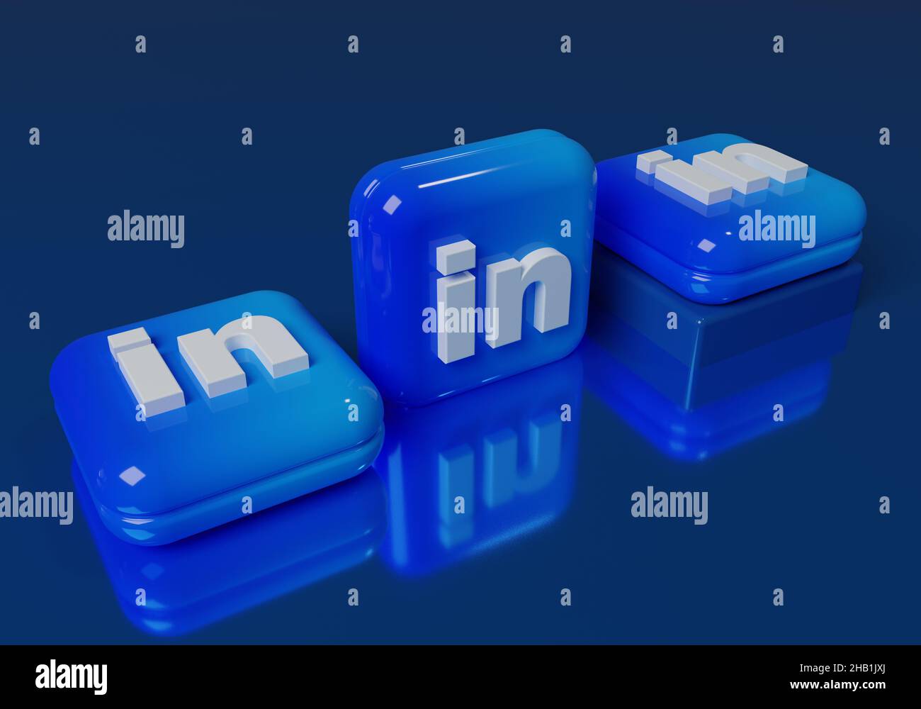 3d rendering of social media linkedin application logo Stock Photo - Alamy