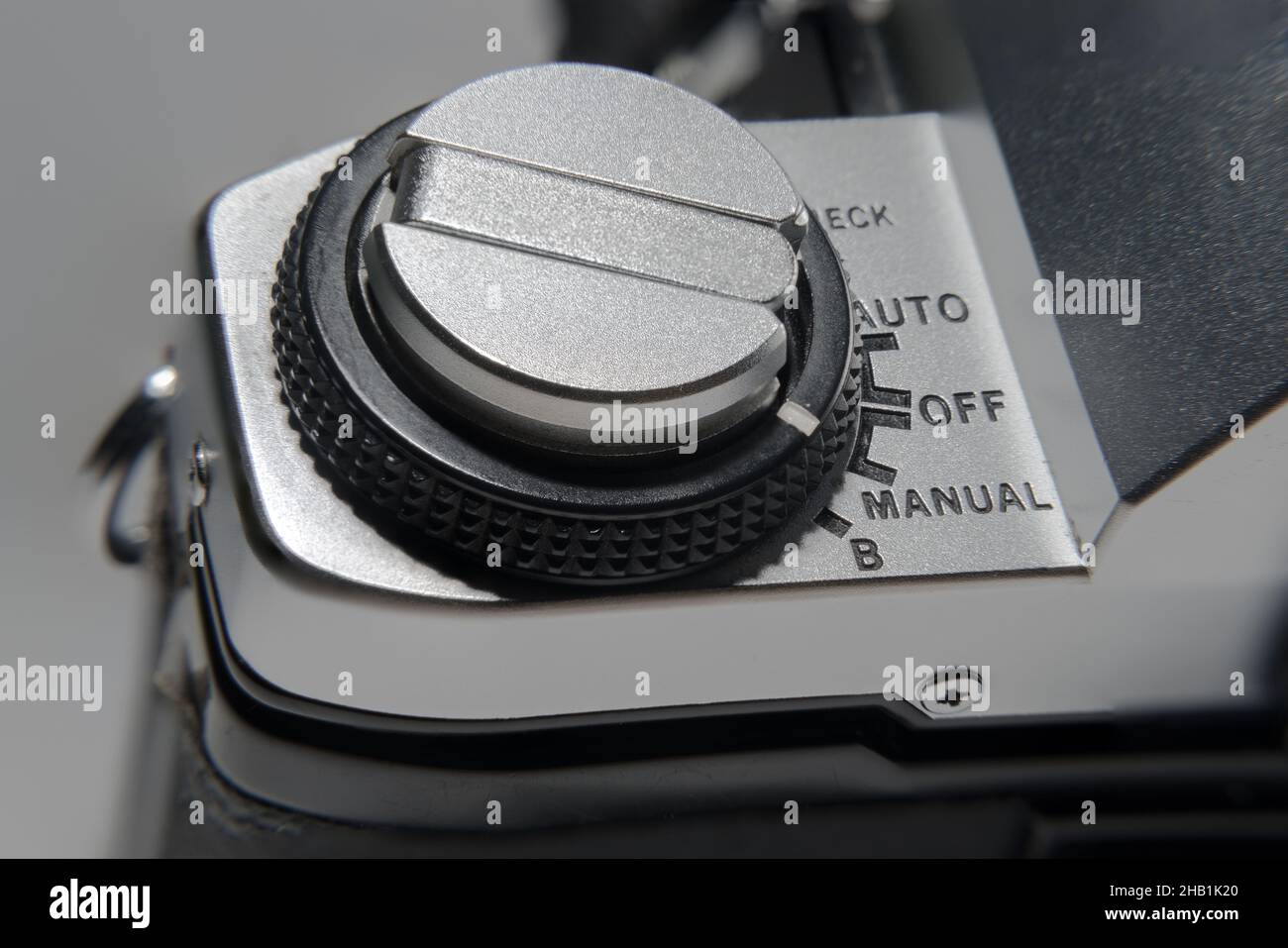slr camera vintage selector dial close-up Stock Photo - Alamy