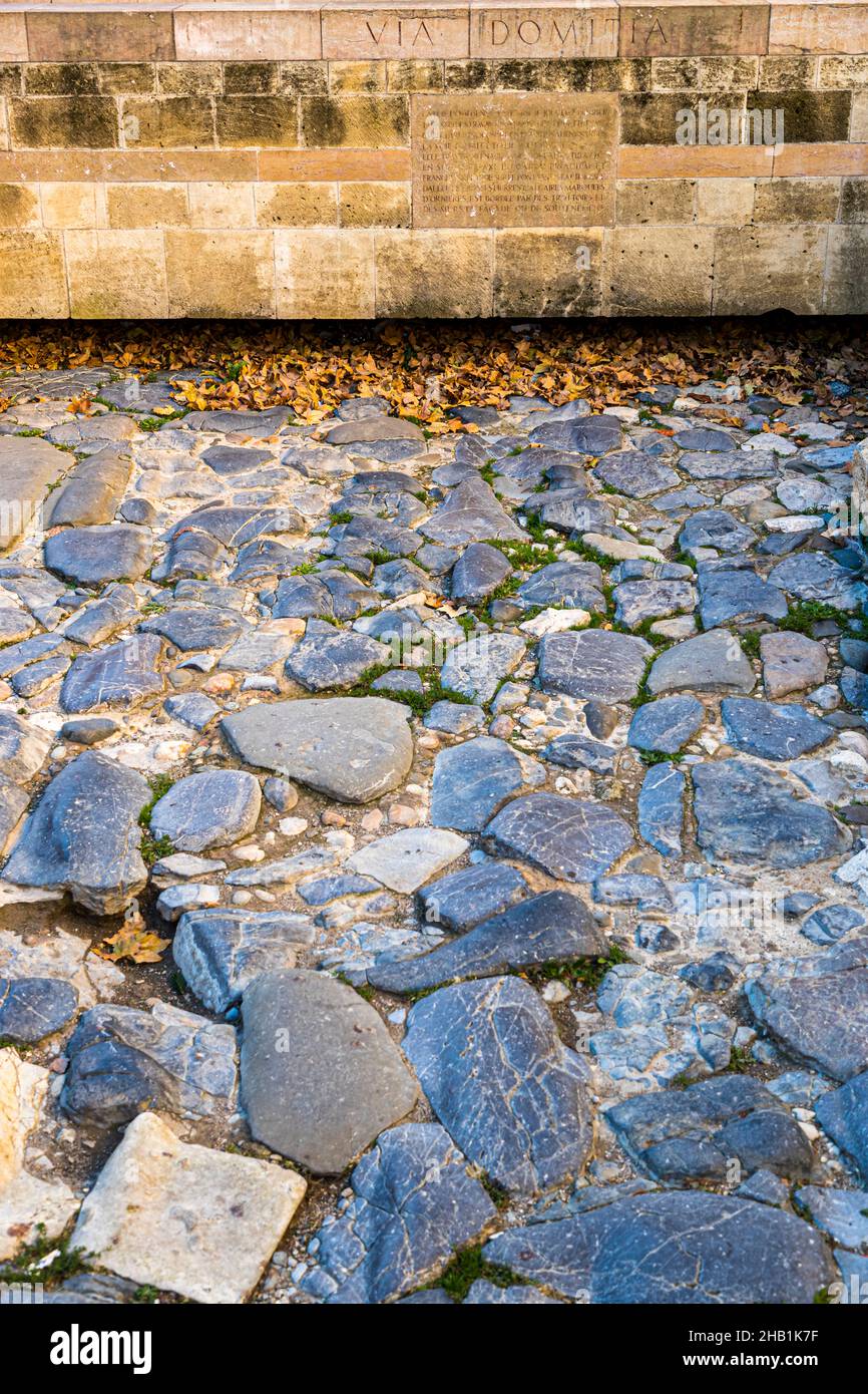 In some places in Narbonne (France) the road surface of the Roman Via ...