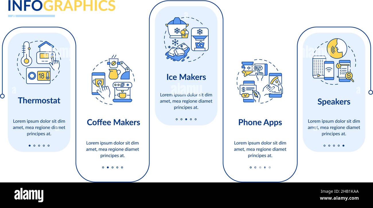 Examples of daily automation rectangle infographic template Stock ...