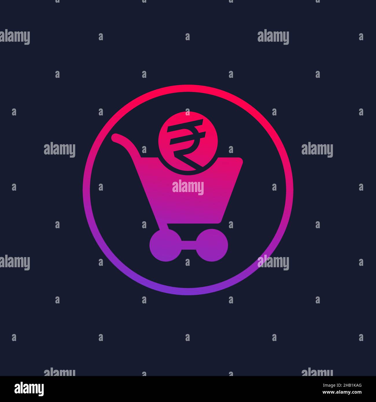 order processing, shopping cart with rupee icon Stock Vector Image ...
