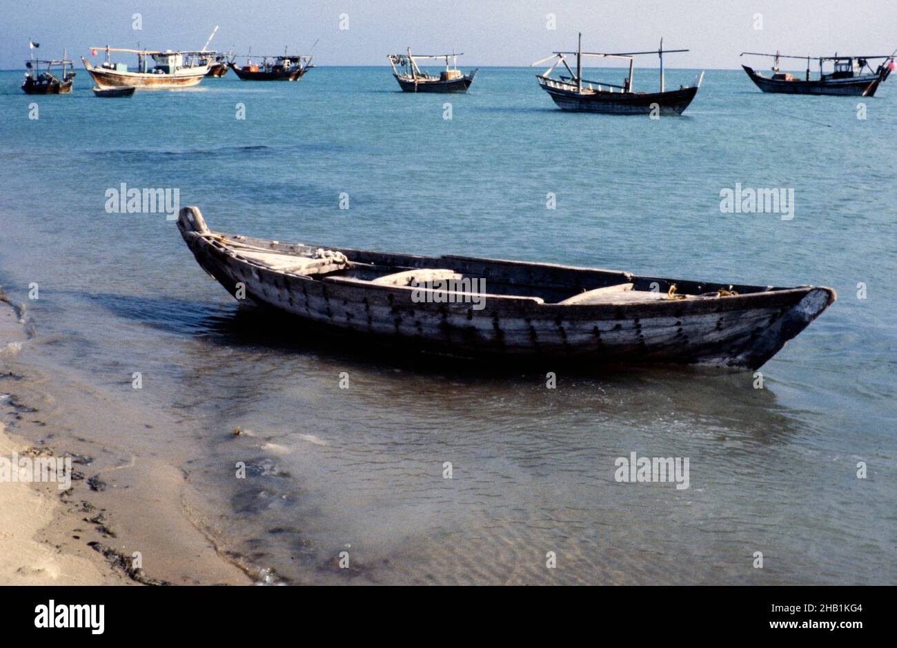 Archive image traditional Arab dhow boats thought to be at Darin ...