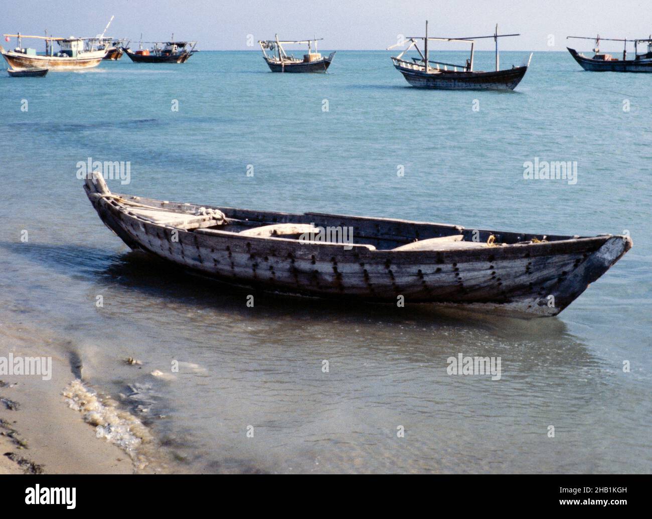 Archive image traditional Arab dhow boats thought to be at Darin ...