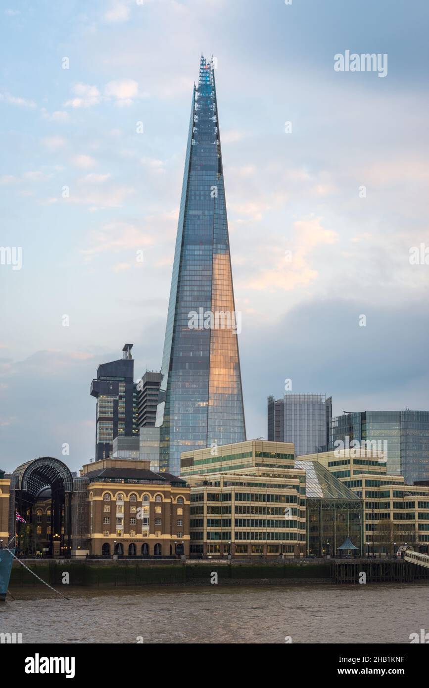 A night time view across the River Thames, from Sugar Quay, of The ...
