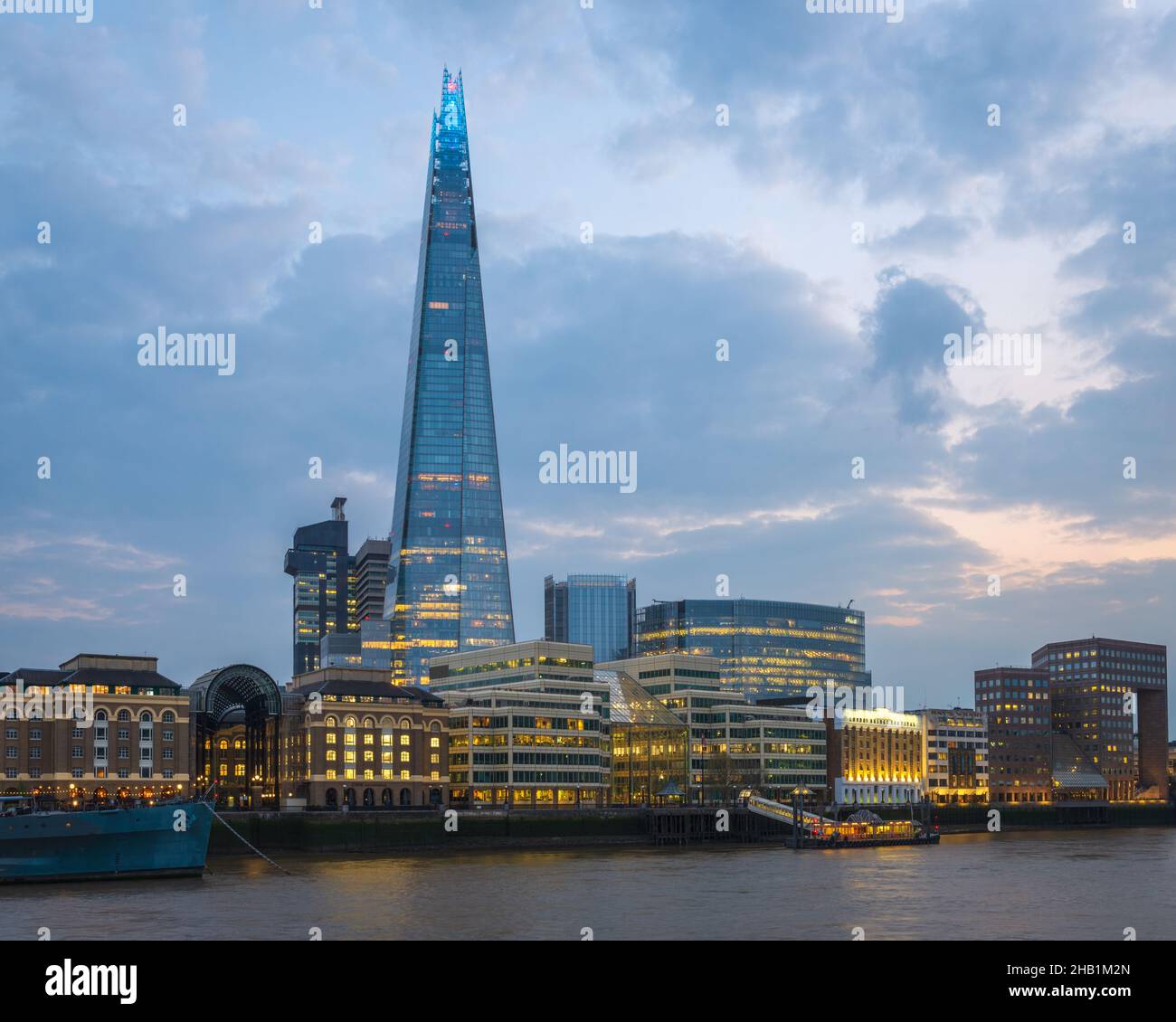 A night time view across the River Thames, from Sugar Quay, of The ...