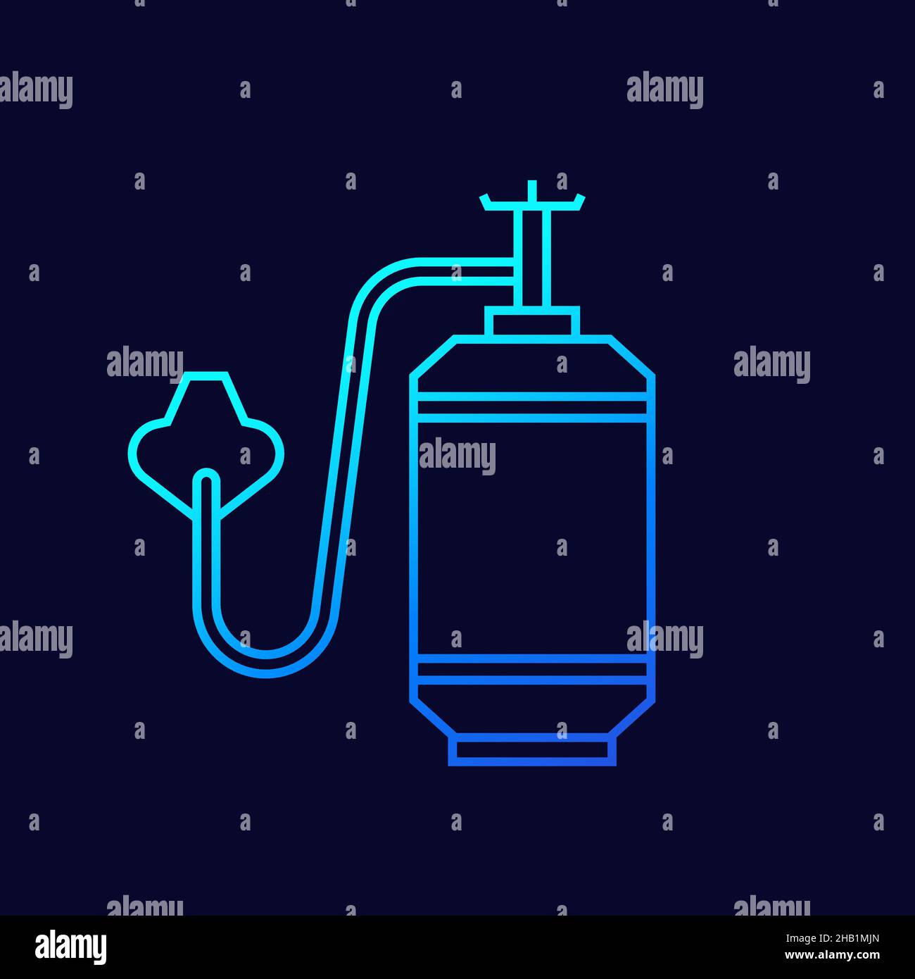 oxygen tank and mask icon, linear vector Stock Vector Image & Art - Alamy
