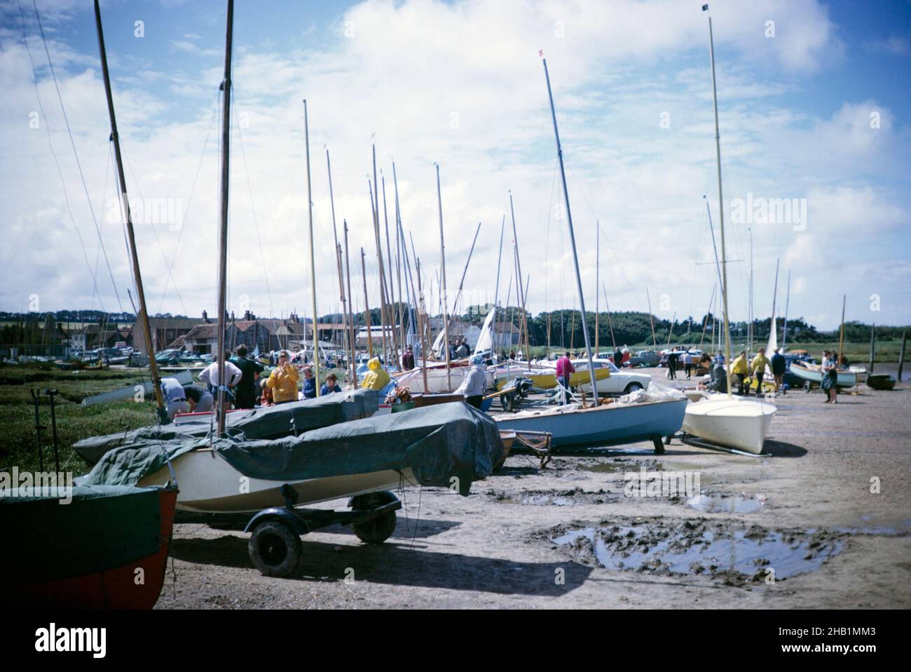 Boats of the beach and village of Brancaster, Norfolk, England 1966 ...