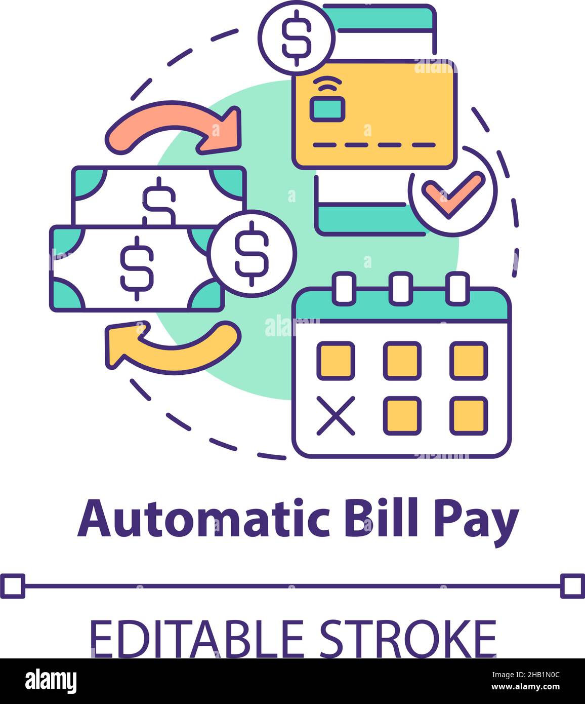 Automatic bill pay concept icon Stock Vector Image & Art - Alamy