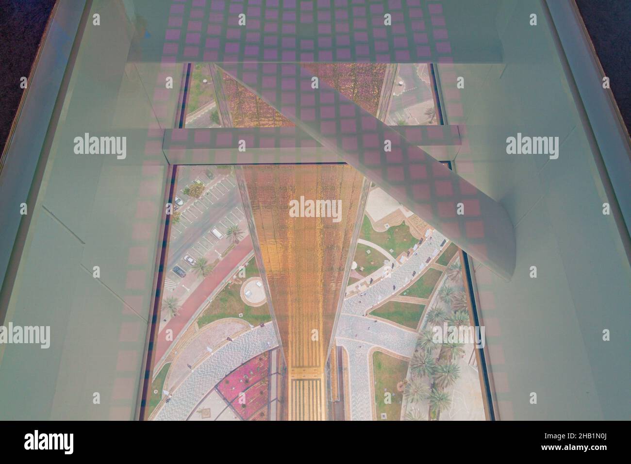 Dubai Uae January 18 2018 View Through A Glass Floor Of Dubai Frame In Dubai Uae Stock