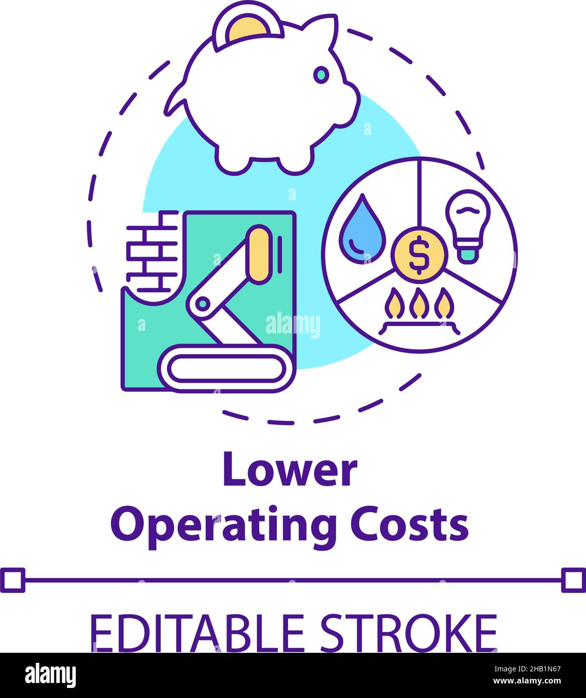 Lower operating costs concept icon Stock Vector Image & Art - Alamy