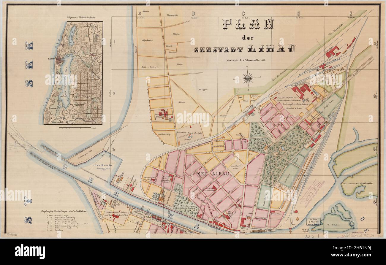 Plan der seestadt libau 1887 hi-res stock photography and images - Alamy