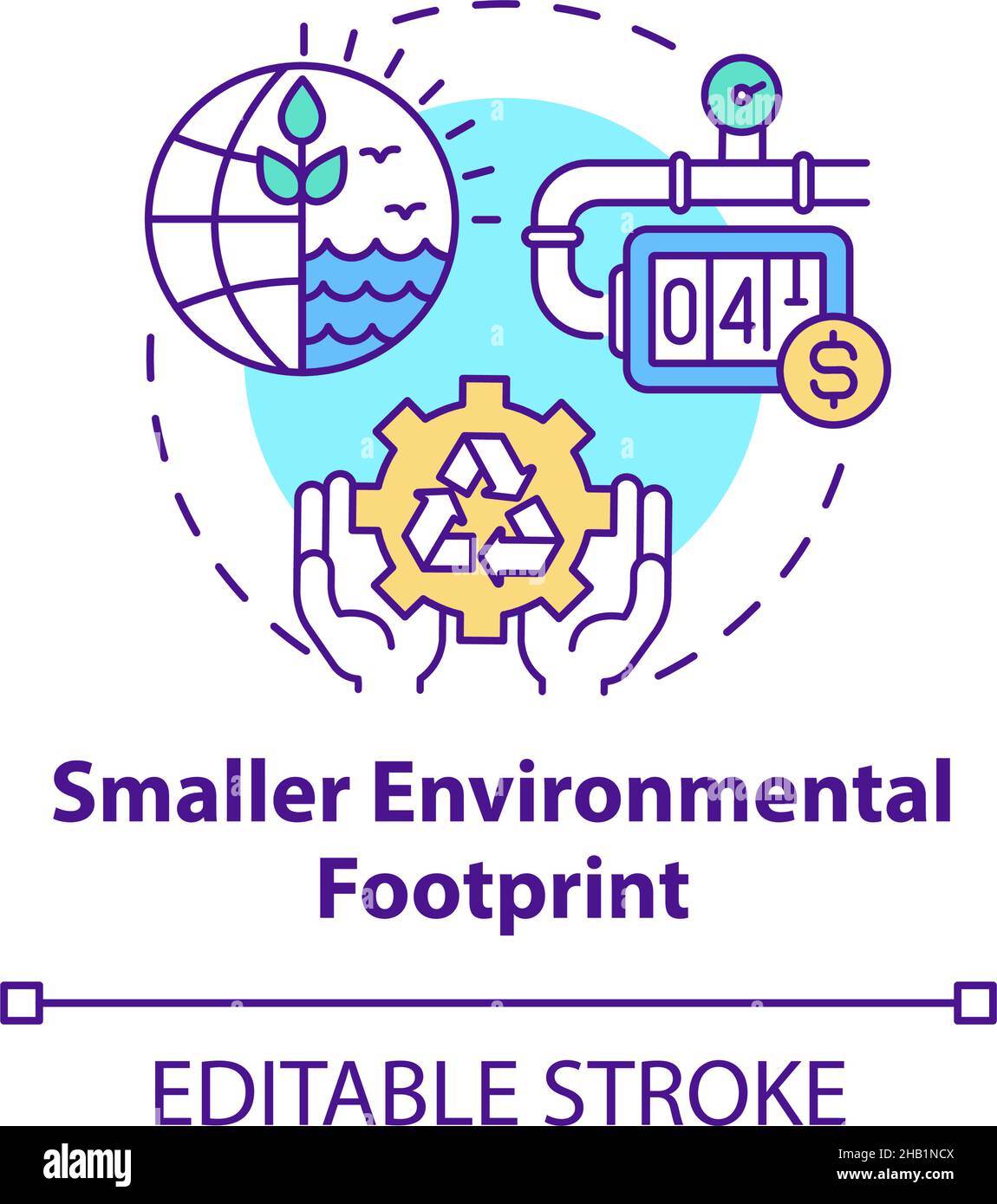 Smaller environmental footprint concept icon Stock Vector Image & Art ...