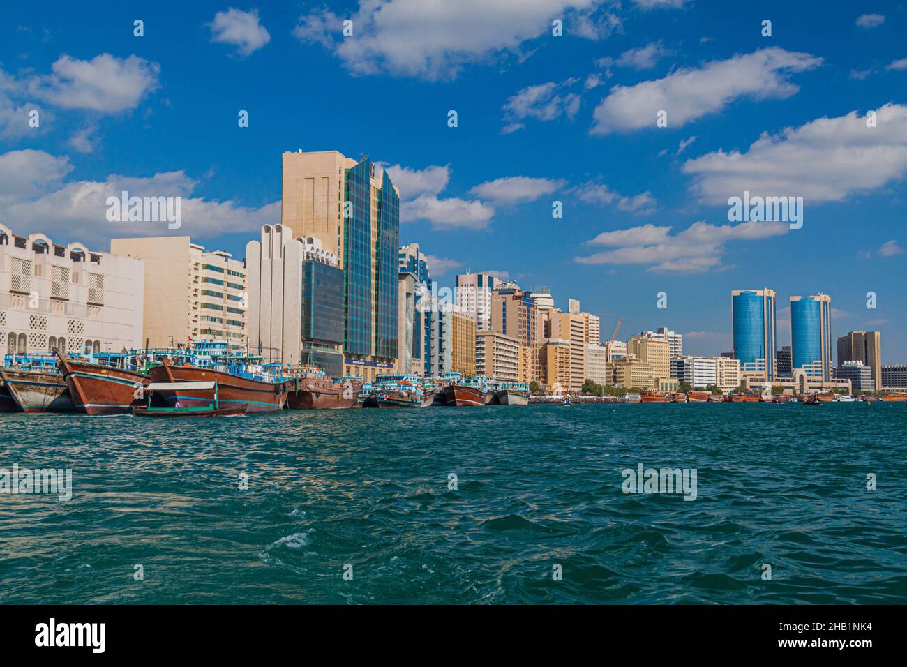 Skyline of Deira from Dubai Creek, UAE Stock Photo - Alamy