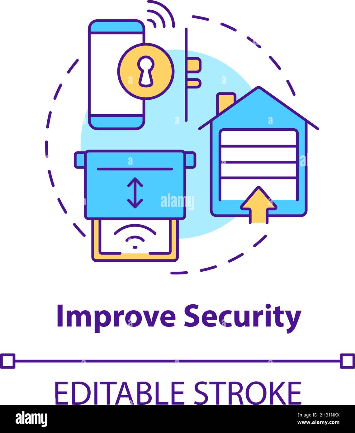 Improve security concept icon Stock Vector Image & Art - Alamy