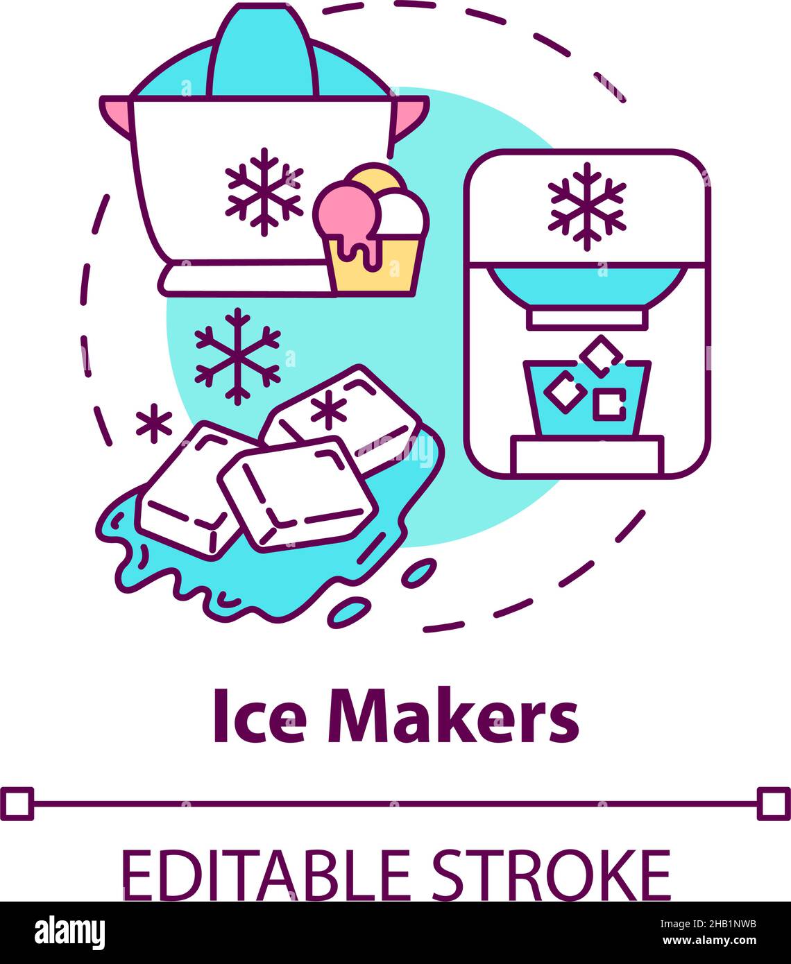 Ice maker machine Stock Vector Images - Alamy