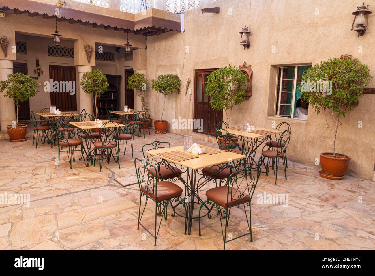 Small cafe in the Al Fahidi Historical District in Dubai, UAE Stock ...