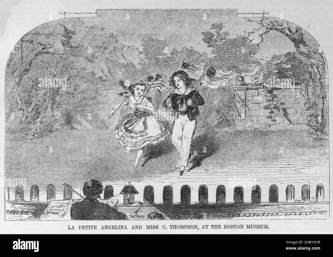 La Petite Angelina and Miss C. Thompson at the Boston Museum, Winslow ...