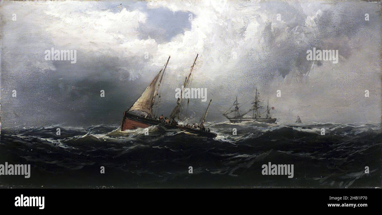 After a Gale--Wreckers, James Hamilton, American, 1819-1878, Oil on ...